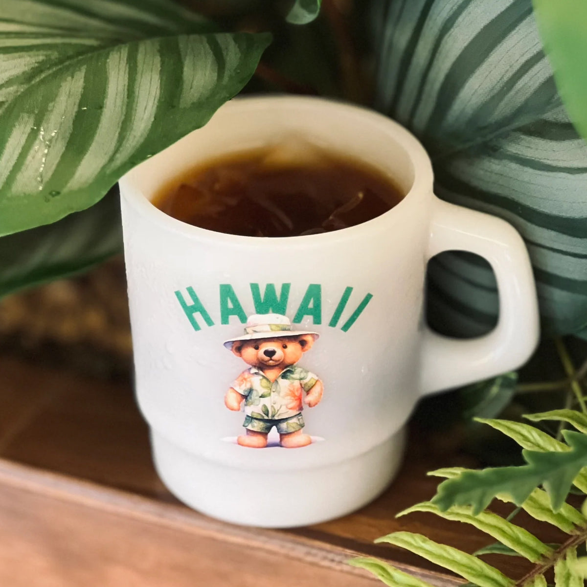 Hula Bear Milk Glass Mug – EmbroideryHQ